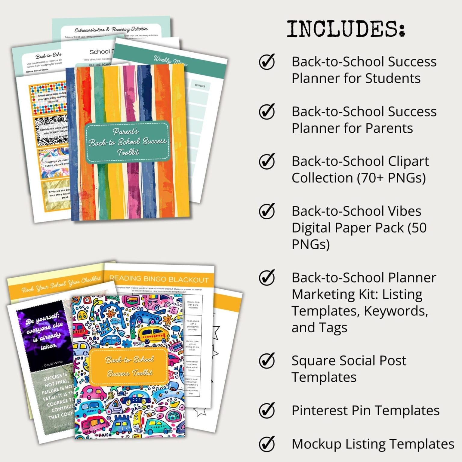Ultimate Back-to-School Bundle | Planners, Graphics & Marketing Kit